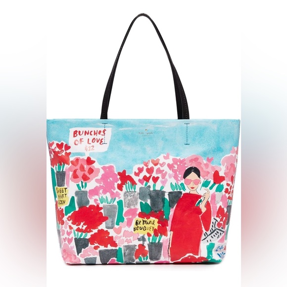 kate spade | Bags | Kate Spade Ny Be Mine Rose Market Hallie Tote Brand ...